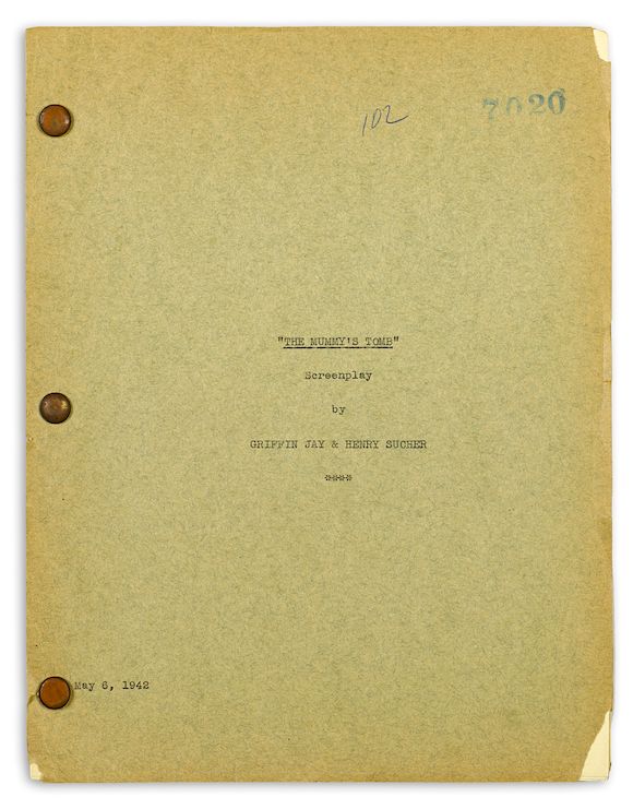 Bonhams : A screenplay of The Mummy's Tomb