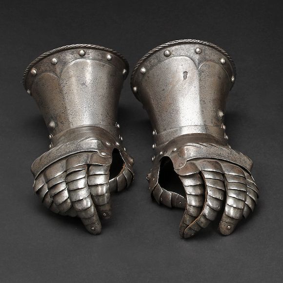 Bonhams : A pair of German fingered gauntlets