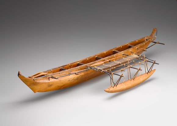 Bonhams : Model Outrigger Canoe, Micronesia