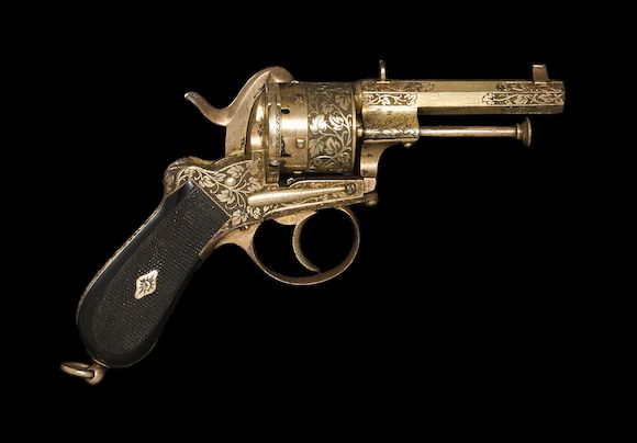 Bonhams : A deluxe Lefaucheux Patent pinfire revolver by Auguste Francotte