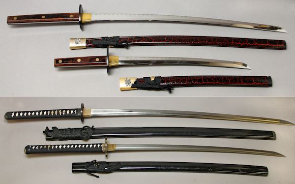 Bonhams : A lot of four contemporary Japanese swords