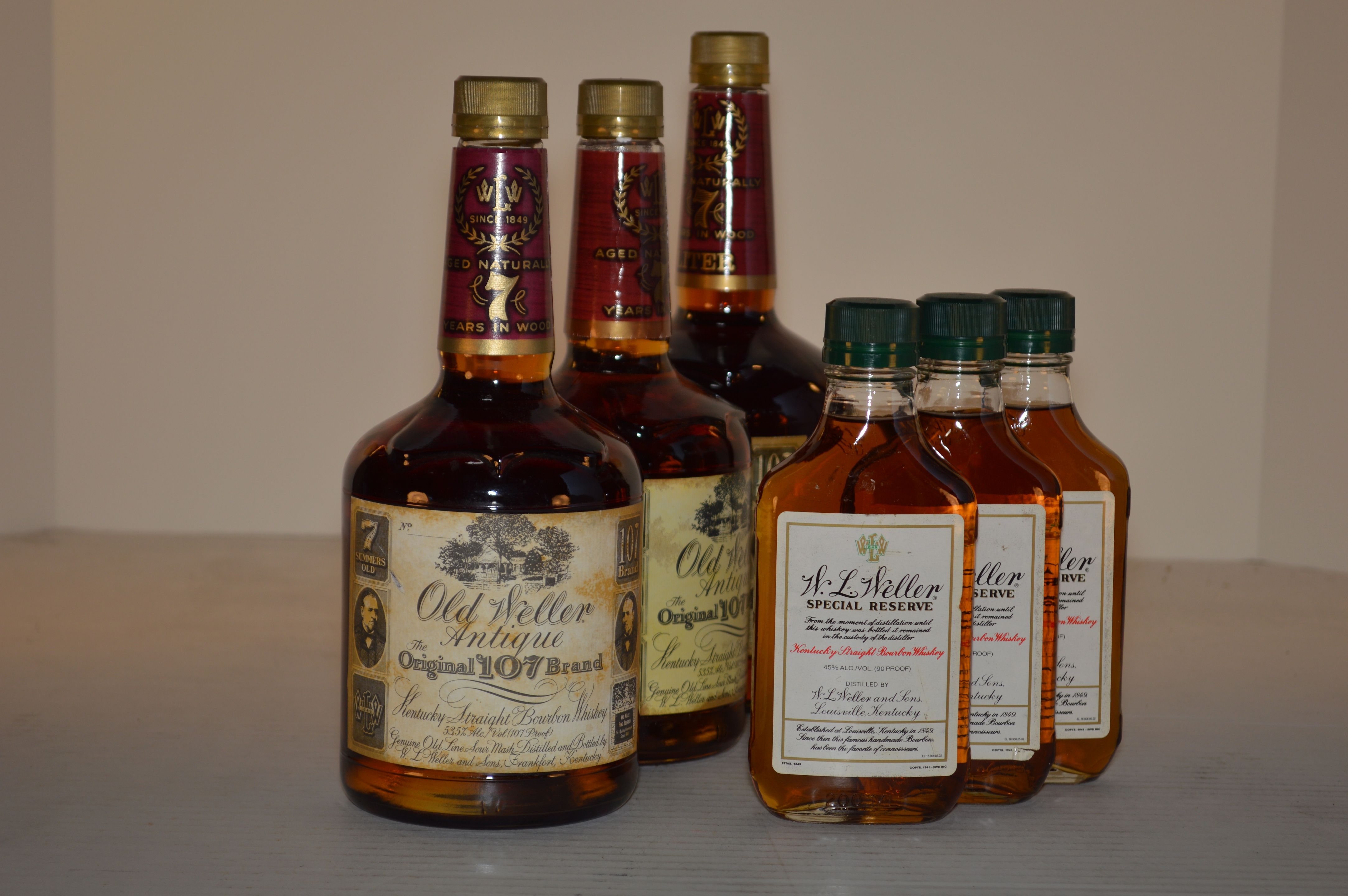 Bonhams : Old Weller Antique 7 years old (3) Old WL Weller Special ...