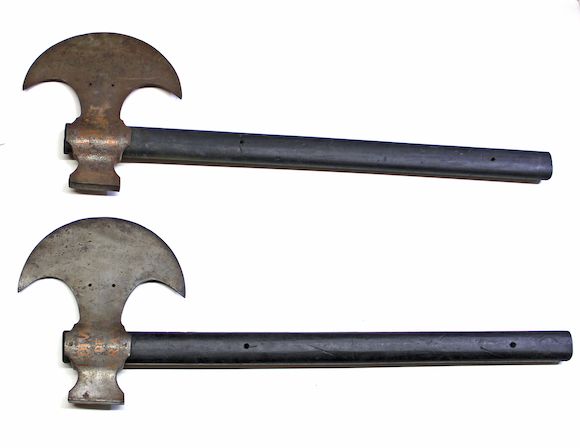 Bonhams : A brace of 19th century French sappers axes