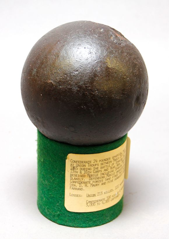 Bonhams : A 24 pounder shell attributed to the Confederate forces at ...