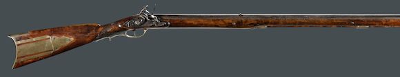 Bonhams : An American full-stocked flintlock rifle