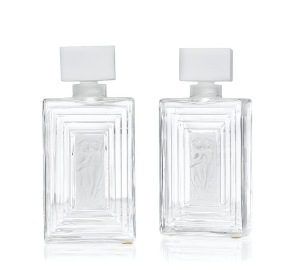 Bonhams : A pair of Lalique molded glass Duncan decanters and stoppers ...
