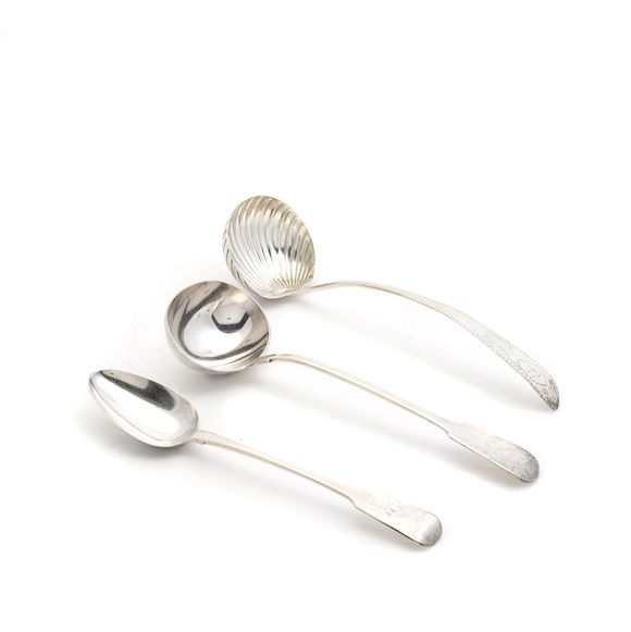 Bonhams : Three pieces of British sterling silver serving flatware by ...