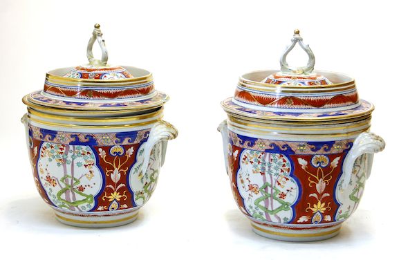 Bonhams : A pair of English porcelain fruit coolers in the Dollar ...