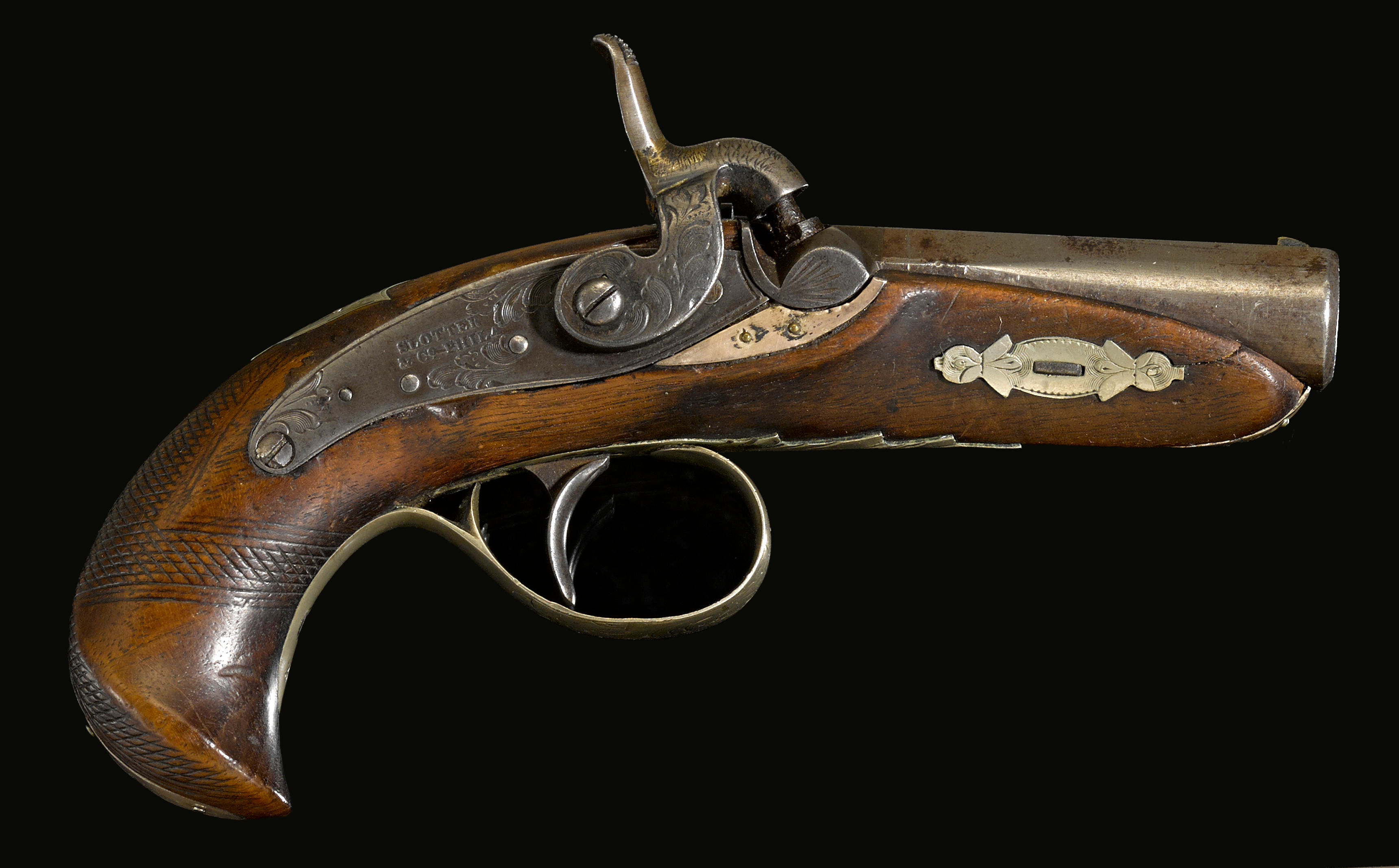 Bonhams : An American single shot percussion pistol by Slotter ...