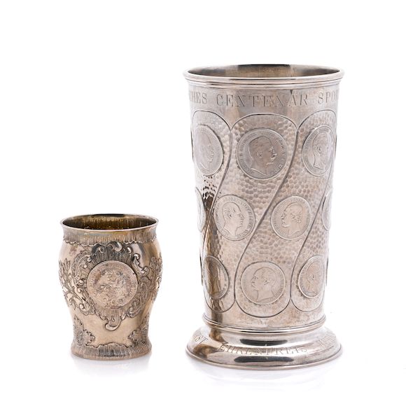 Bonhams : Two German coin-inset 800 standard silver vessels by J ...