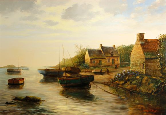 Bonhams : Raymond Quence (born 1932) La Greve à Tregastel, Bretagne 25 ...