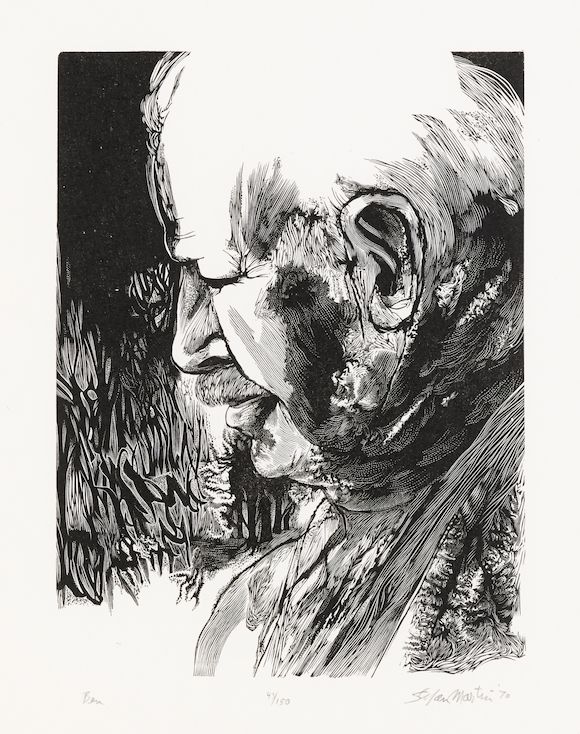 Bonhams : STEFAN MARTIN (American, 1936-1994) Portrait of Ben Shahn ...