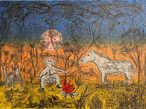 Bonhams : Roy De Forest (American, 1930-2007); Untitled (man at ...