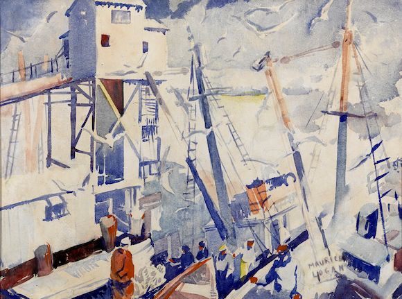 Bonhams : Maurice Logan (American, 1886-1977) Harbor view sight: 14 1/2 ...