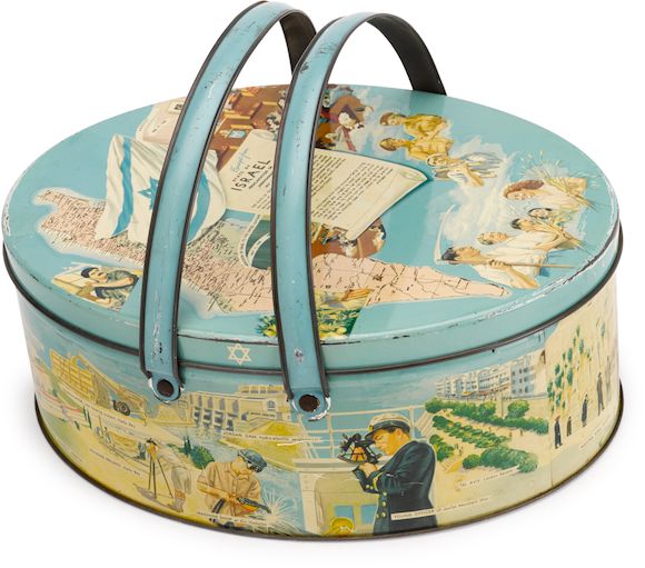 Bonhams : A tin lunch box featuring images from the State of Israel ...