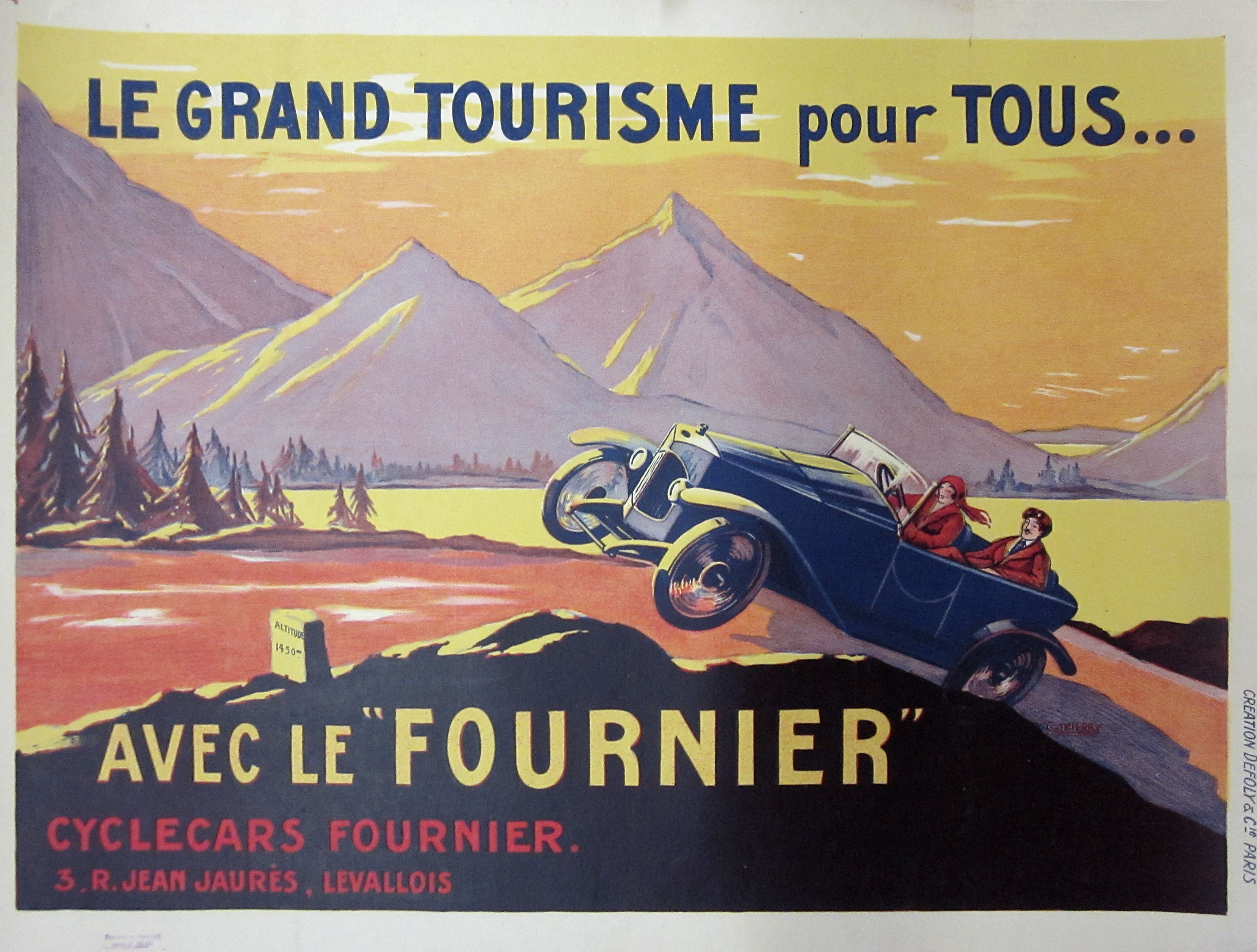 Bonhams Cars : A Fournier Cycle cars advertising poster by C. Therry ...