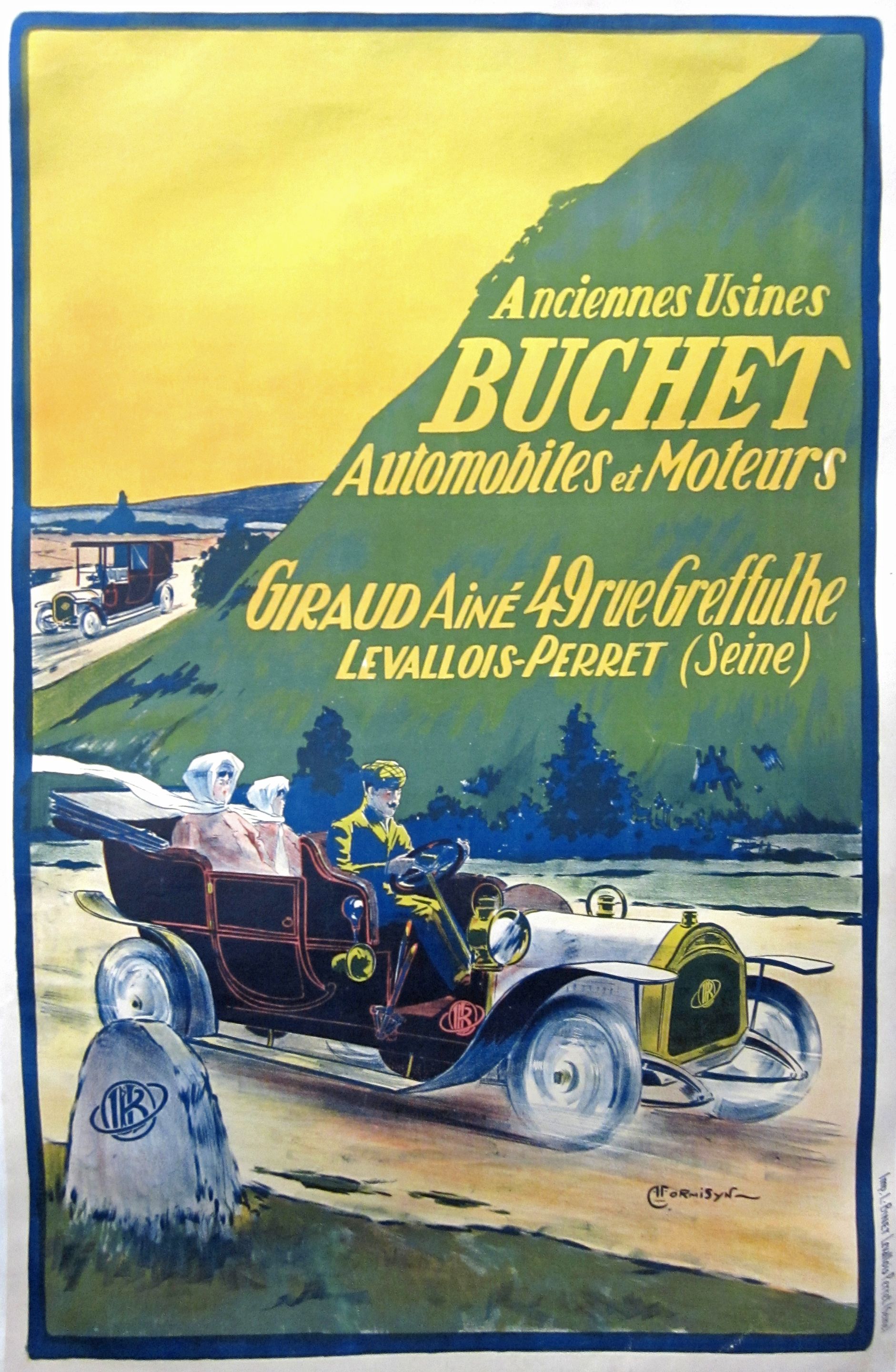 Bonhams Cars : A Buchet Automobiles advertising poster by A. Formisyn ...