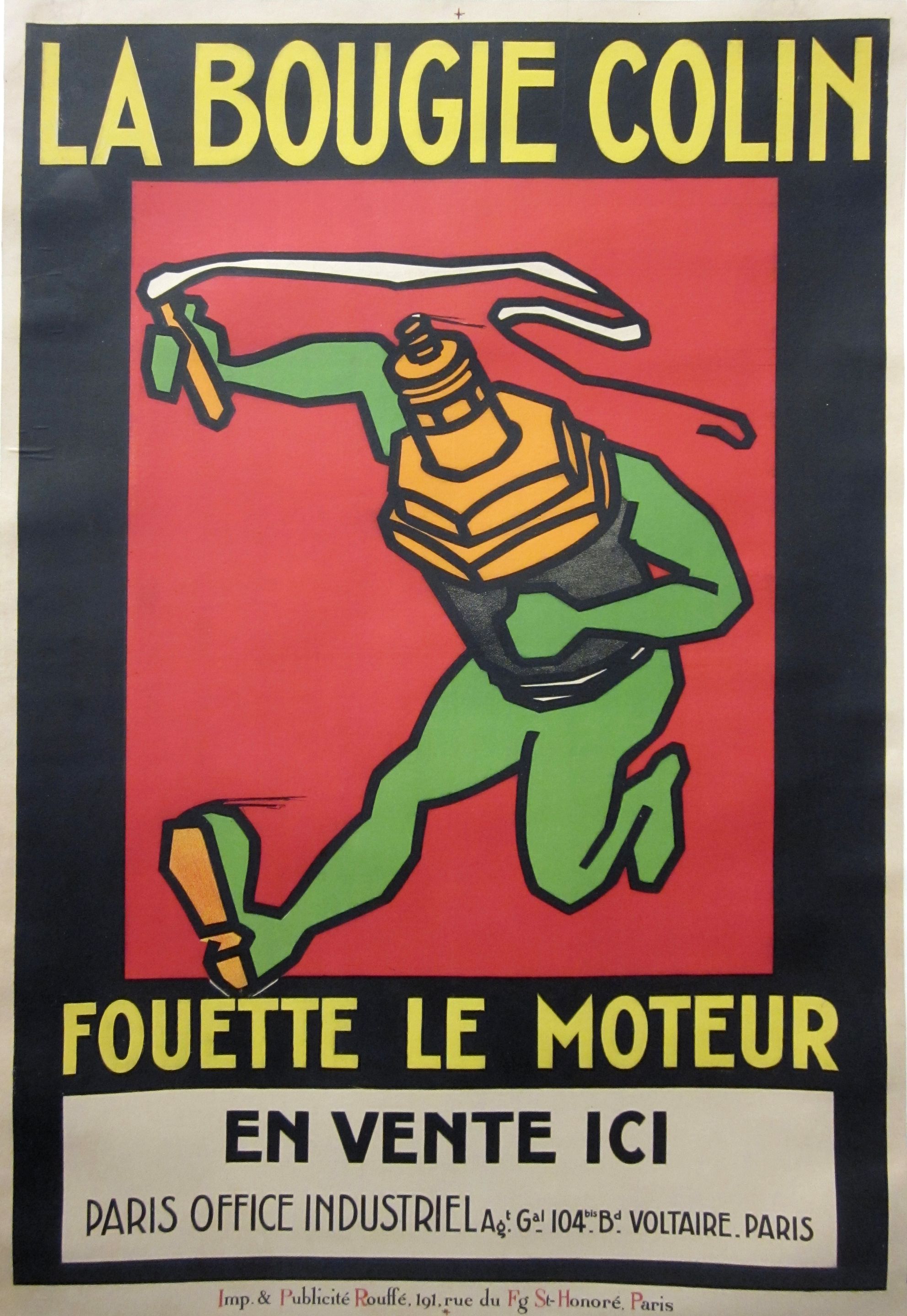 Bonhams Cars : A Bougie Colin spark plugs advertising poster, circa ...