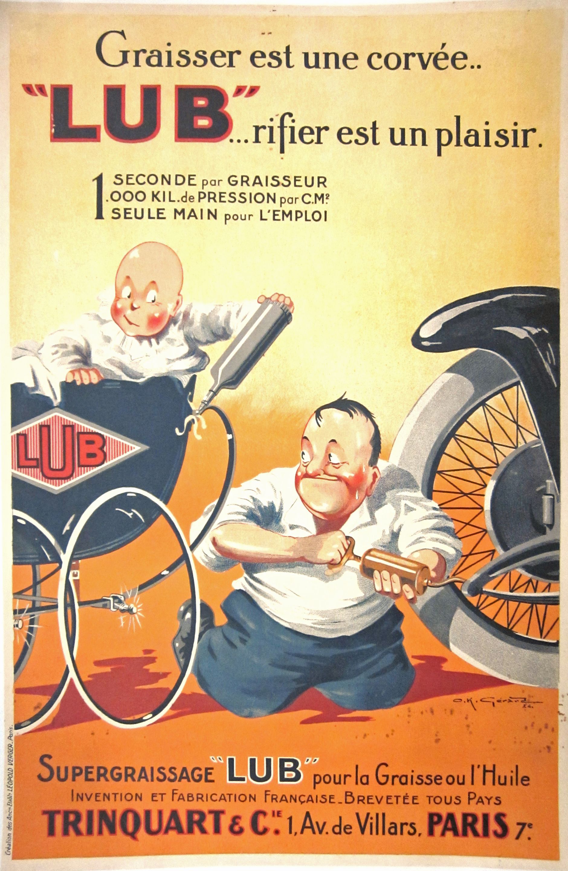 Bonhams Cars : An original 'Lub' advertising poster by OK Gerand, circa ...