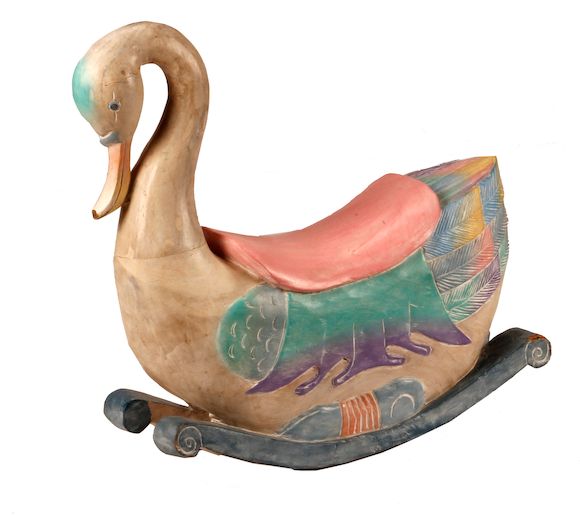 Bonhams : A child's carousel figure of a swan now converted to a ...