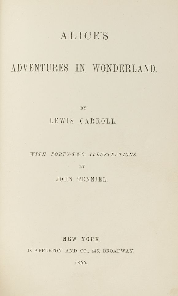 Bonhams : DODGSON, CHARLES LUTWIDGE. 1832-1898. Alice's Adventures in ...