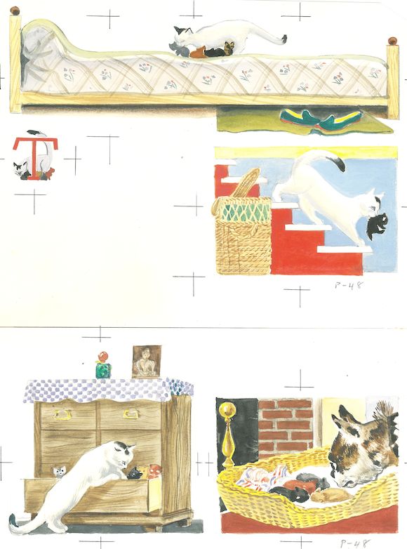 Bonhams : ROJANKOVSKY, FEODOR STEPANOVICH. 1891-1970. Cat and kittens,