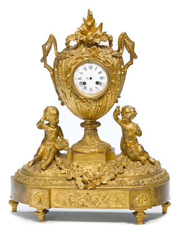 Bonhams : A French gilt bronze mantel clock probably F. Barbedienne ...
