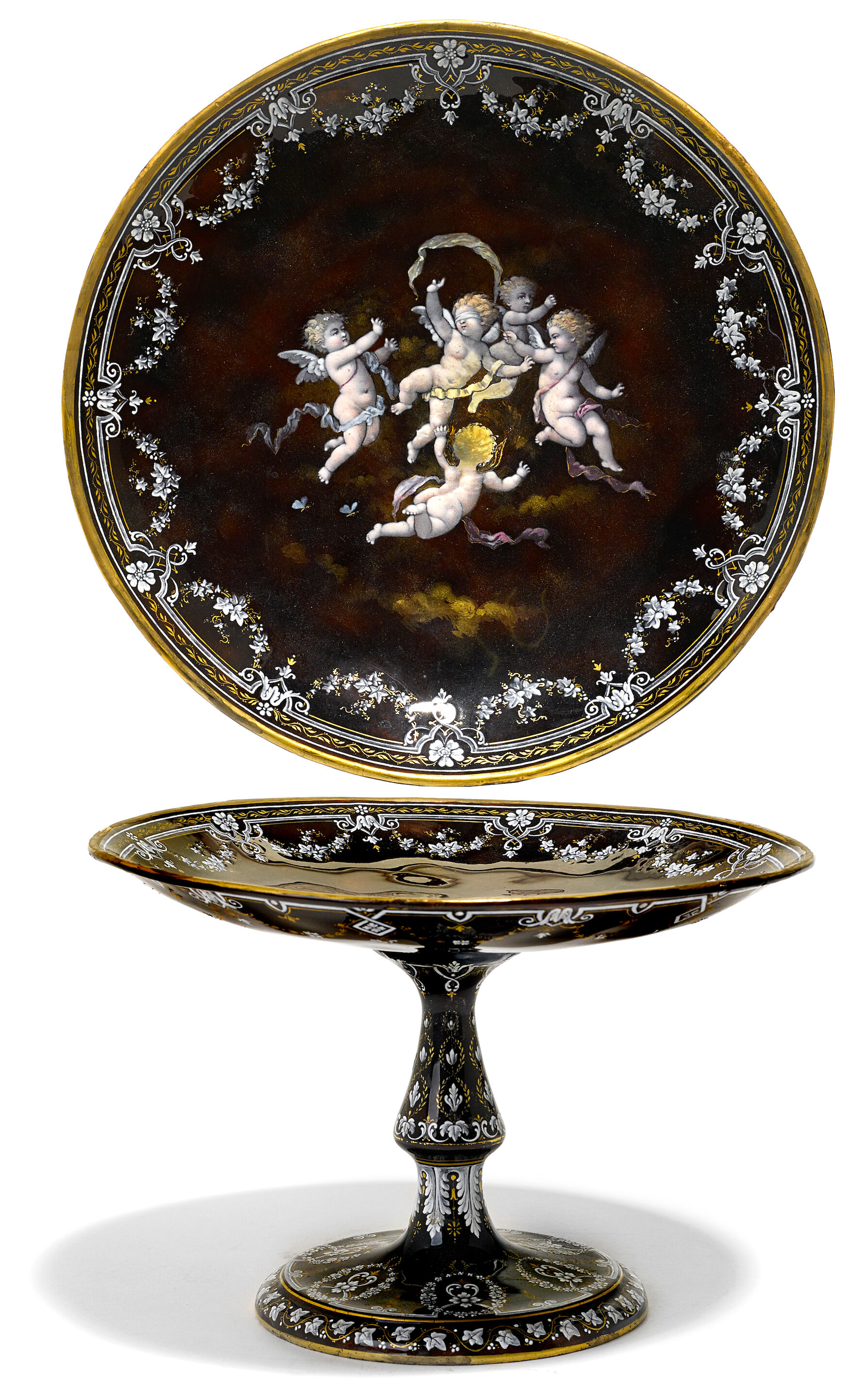 Bonhams : A Limoges parcel gilt and enamel tazza late 19th century