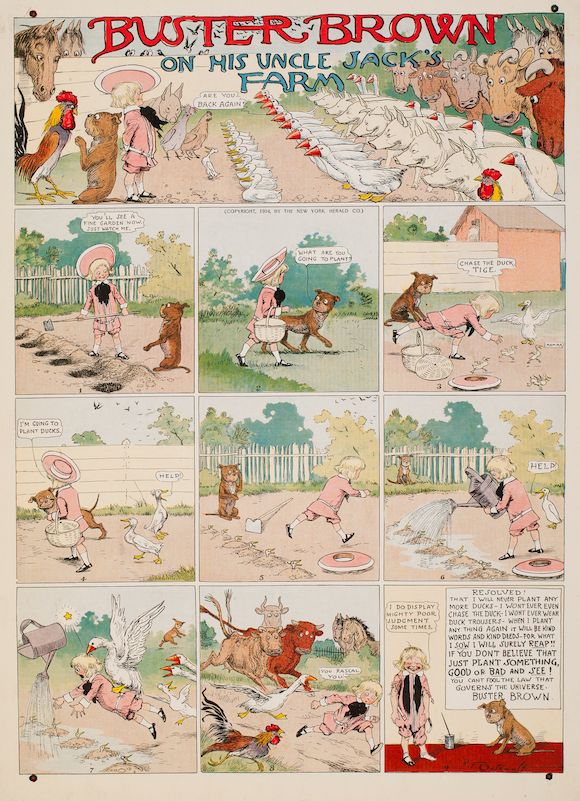 Bonhams : OUTCAULT, RICHARD FELTON. 1863-1928. "Buster Brown and Tige ...