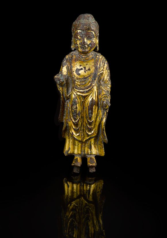 Bonhams : A small gilt-bronze figure of Buddha Unified Silla Dynasty ...