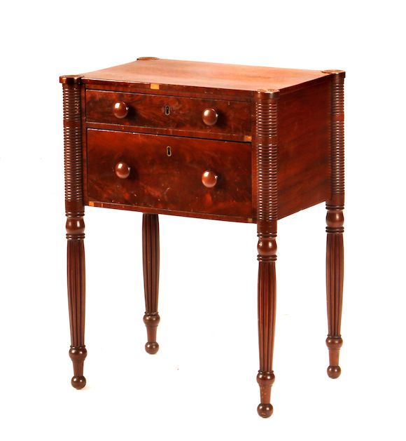 Bonhams : A Federal mahogany two drawer work table New York or ...
