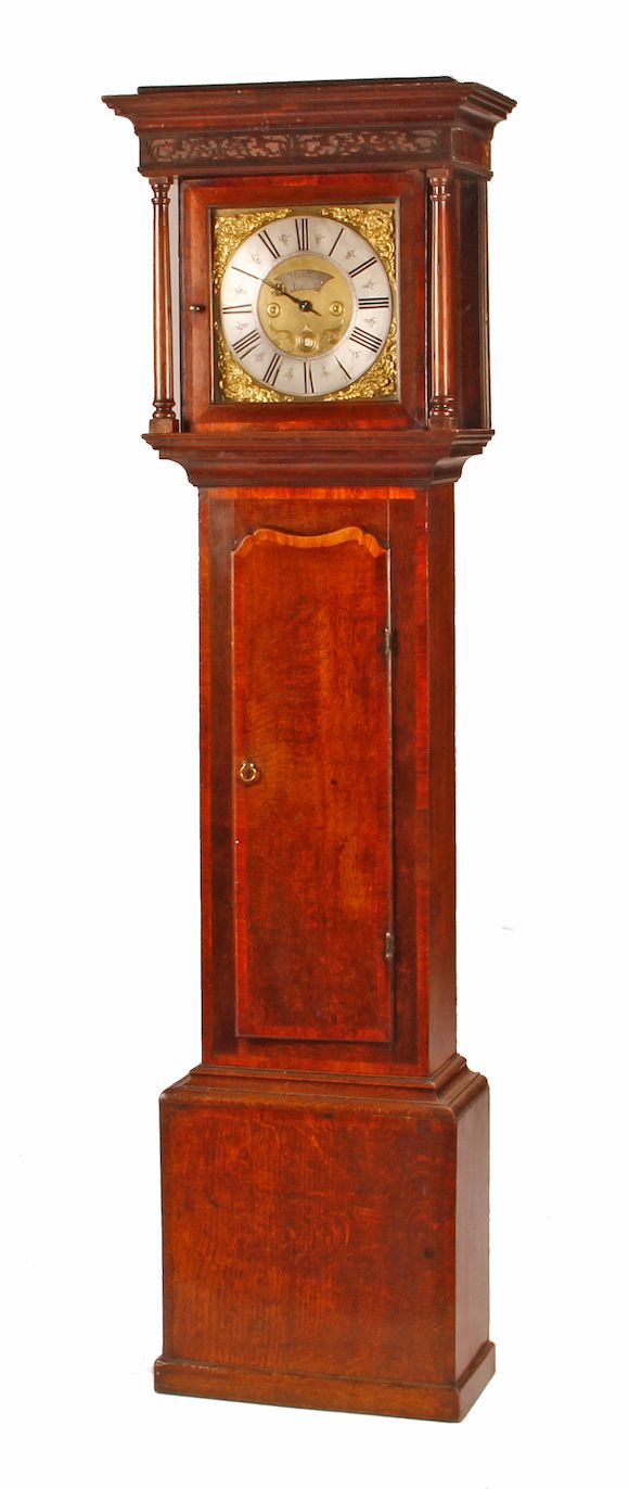 Bonhams : A George III oak tall case clock dial inscribed Matthew Bushnell