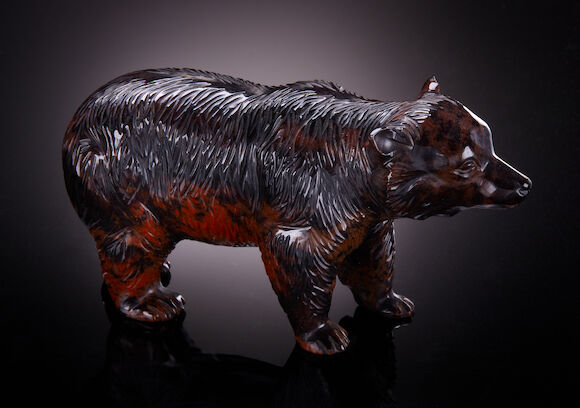 Bonhams : Obsidian Carving of a Bear