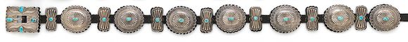 Bonhams : A Navajo concha belt