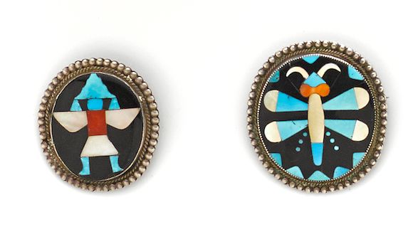 Bonhams : Two Zuni pins