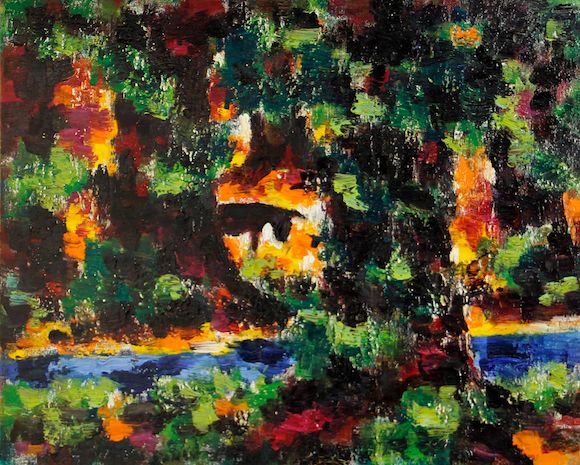 Bonhams : Dan Lutz (American, 1906-1978) Deep wood waterhole 20 1/2 x 24in