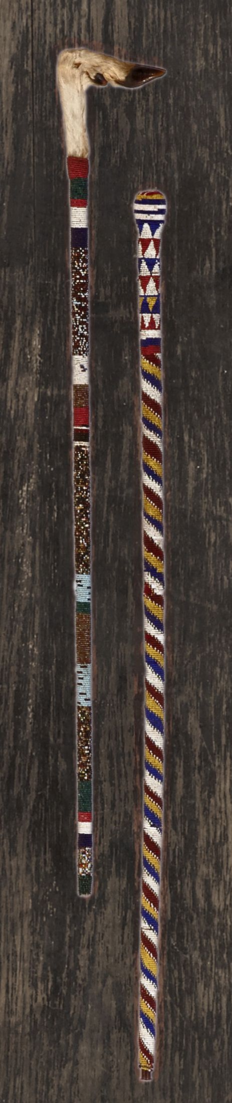 Bonhams : Two Native American beaded canes