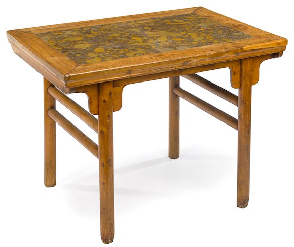 Bonhams : A mixed wood side table with puddingstone top 18th/19th century