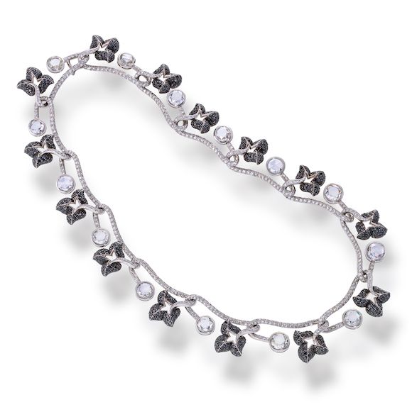 Bonhams : A diamond and colored diamond necklace,