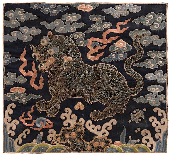 Bonhams : A rare military official's rank badge, buzi Late Ming/early ...