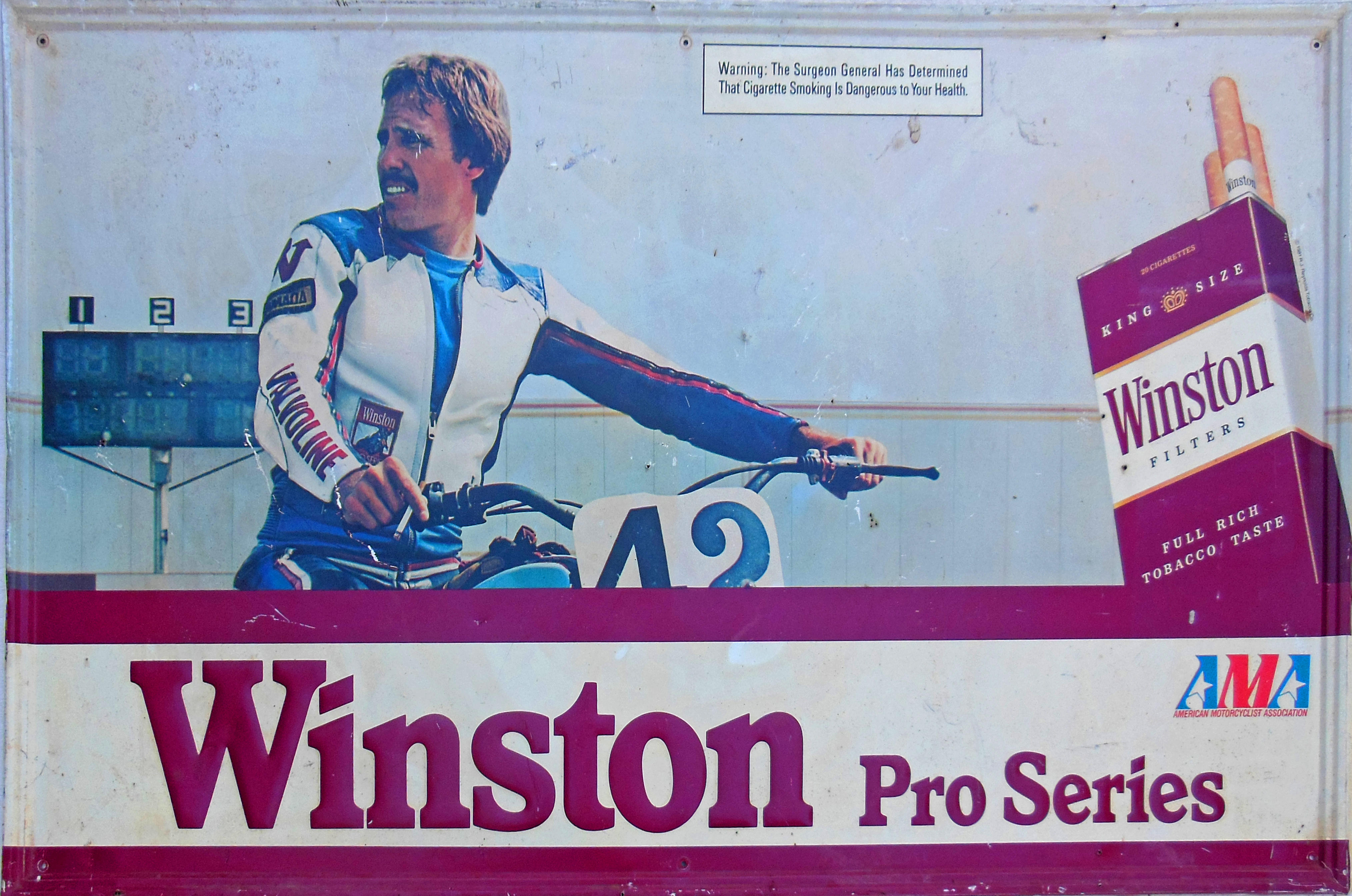 Bonhams Cars : A large Winston Cup tin advertising sign,