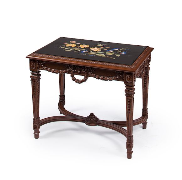 Bonhams : An Italian pietra dura inlaid table top on a later ...