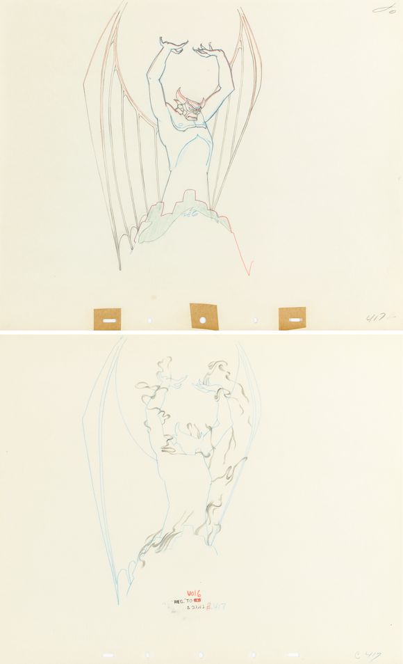Bonhams : A Walt Disney Studios animation drawing of Chernabog with its ...