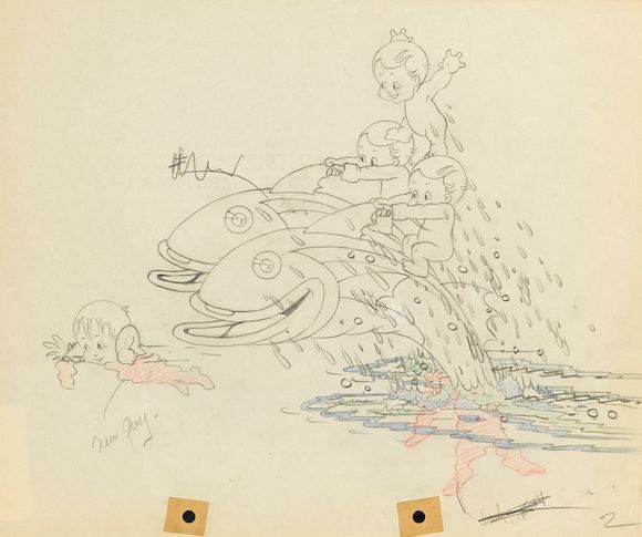 Bonhams : A Walt Disney Studios animation drawing from Water Babies