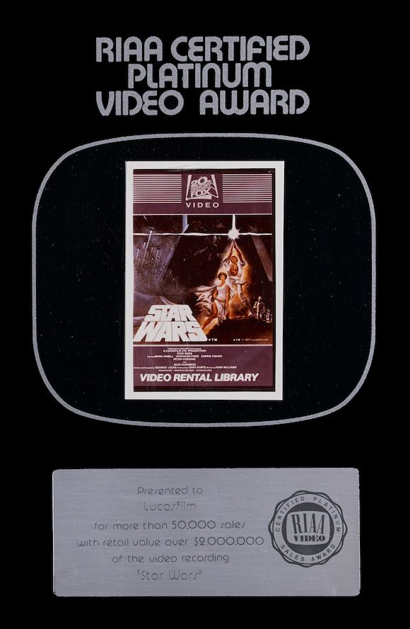 Bonhams : A Star Wars RIAA Platinum Video Award