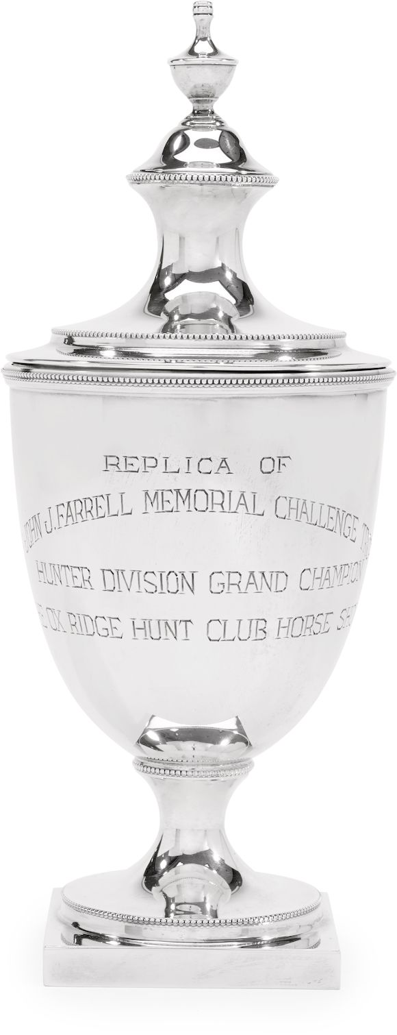 Bonhams : A near pair of American sterling silver covered trophy urns ...