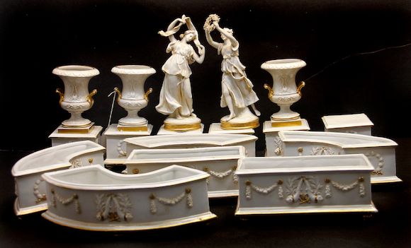Bonhams : A German porcelain seventeen piece table garniture second ...