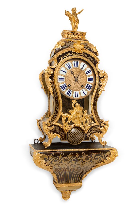 Bonhams : A Louis XV Boulle marquetry clock on bracket the movement ...