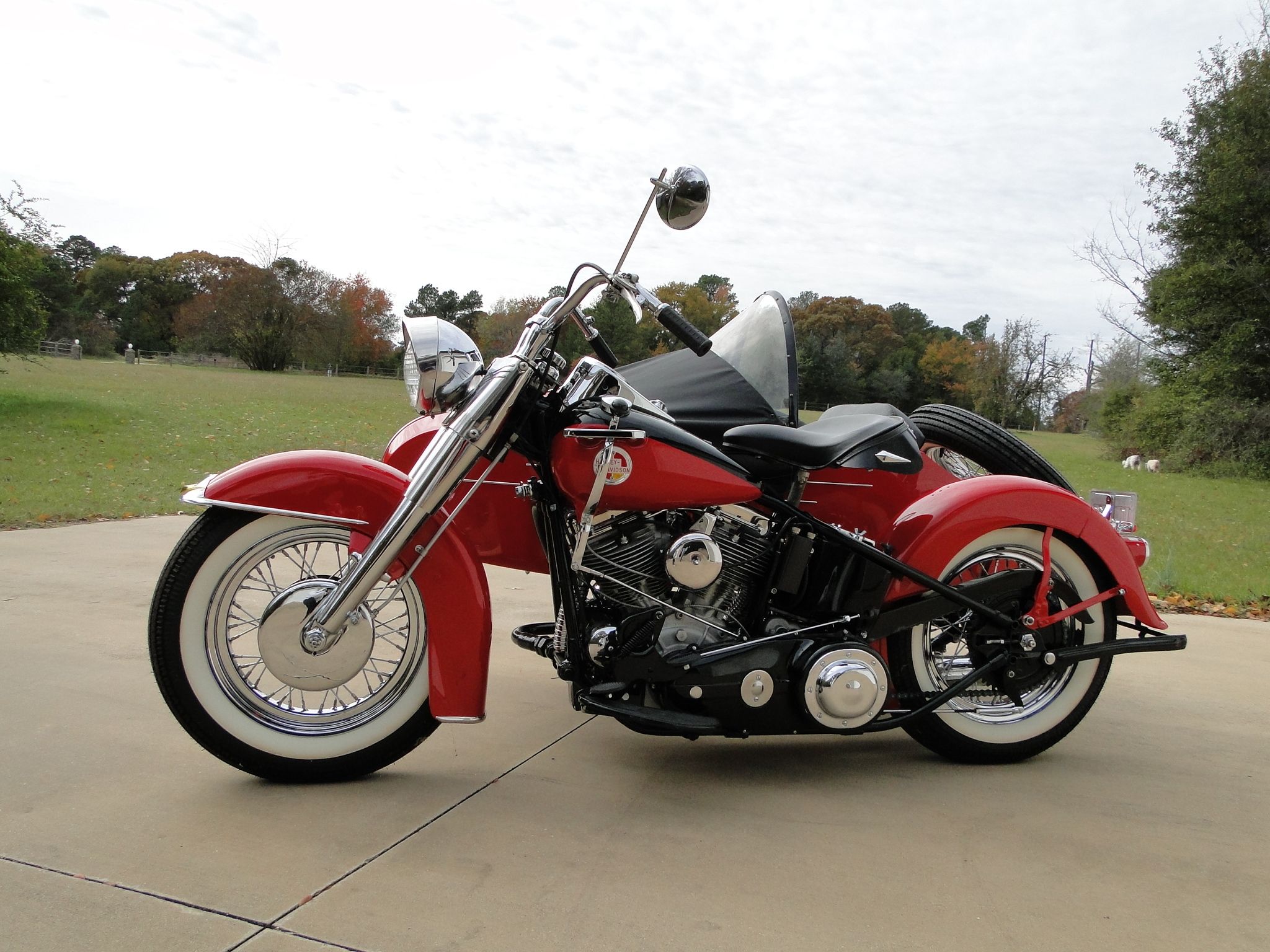 Bonhams Cars : 1957 Harley-Davidson FLH with sidecar Engine no. 59FLH5640