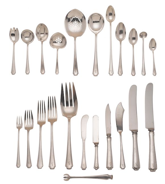 Bonhams : An American sterling silver part flatware service for twelve ...